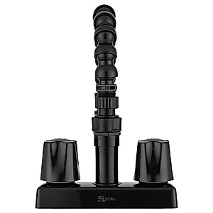 Dura Faucet RV Exterior Quick Connect Faucet with 360-Degree Flexible Gooseneck Spout (Black)