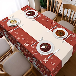 Christmas Tablecloth, 3 Pack Disposable Plastic Tablecloth 54" x 108" Christmas Party Supplies,Christmas Table Cloth Plastic Table Cover, Christmas Decorations Party for Indoor or Outside,Home,Dinner