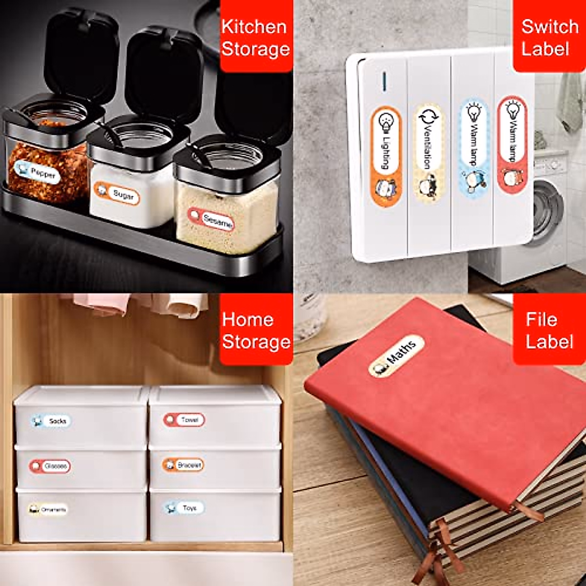 ZLDXDP Label Paper Thermal Printing Paper Name Price Barcode Sticker Waterproof Tear Resistant Compatible for D11 Label Printer (Color : E)