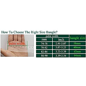 Zimlove Natural Jade Bangle Bracelet for Women Classcial Retro Chinese Style Green Hand Jade Bracelets with Gift Box (Green 58mm)