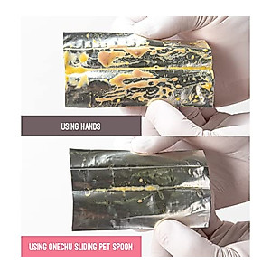 ADDY & PLUSY PHERMES ONECHU Sliding Cat Strip Squeeze Spoon Paste Cat Snack, Liquid Snack/Cat Strip Spoon Pet Snack Spoon (Pink)