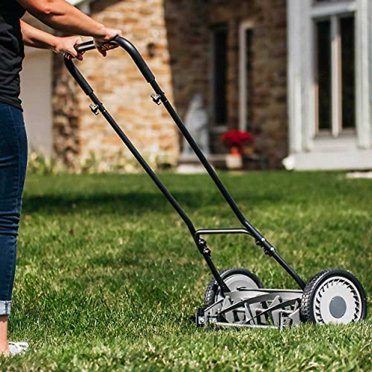 Great States 815-18 18-Inch 5-Blade Push Reel Lawn Mower, 18-Inch, 5-Blade, Grey