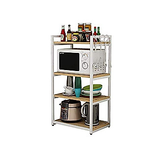 JF-XUAN Kitchen Shelf Microwave Oven Rack 4-layer Kitchen Storage Rack Large Capacity Oven Microwave Oven Rice Cooker Oven Storage Rack Metal Multi-function Open Shelves Large Microwave Oven Rack