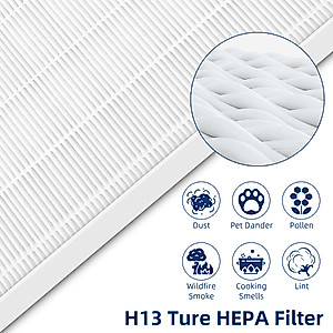 APPLIANCEMATES C545 Replacement Filter S for Winix C545 Air Purifier, Replace 1712-0096-00 2522-0058-002, 2 × H13 Ture HEPA Filters + 8 × Activated Carbon Filters
