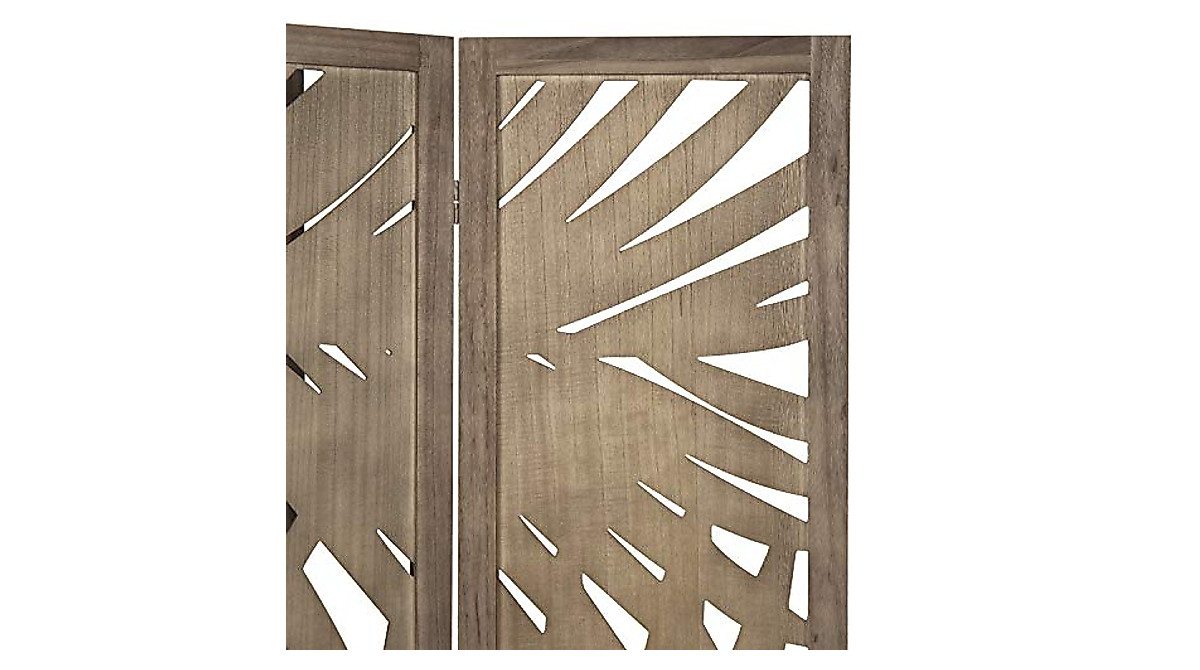Tropical Palm Leaf Wood Room Divider by MyGift