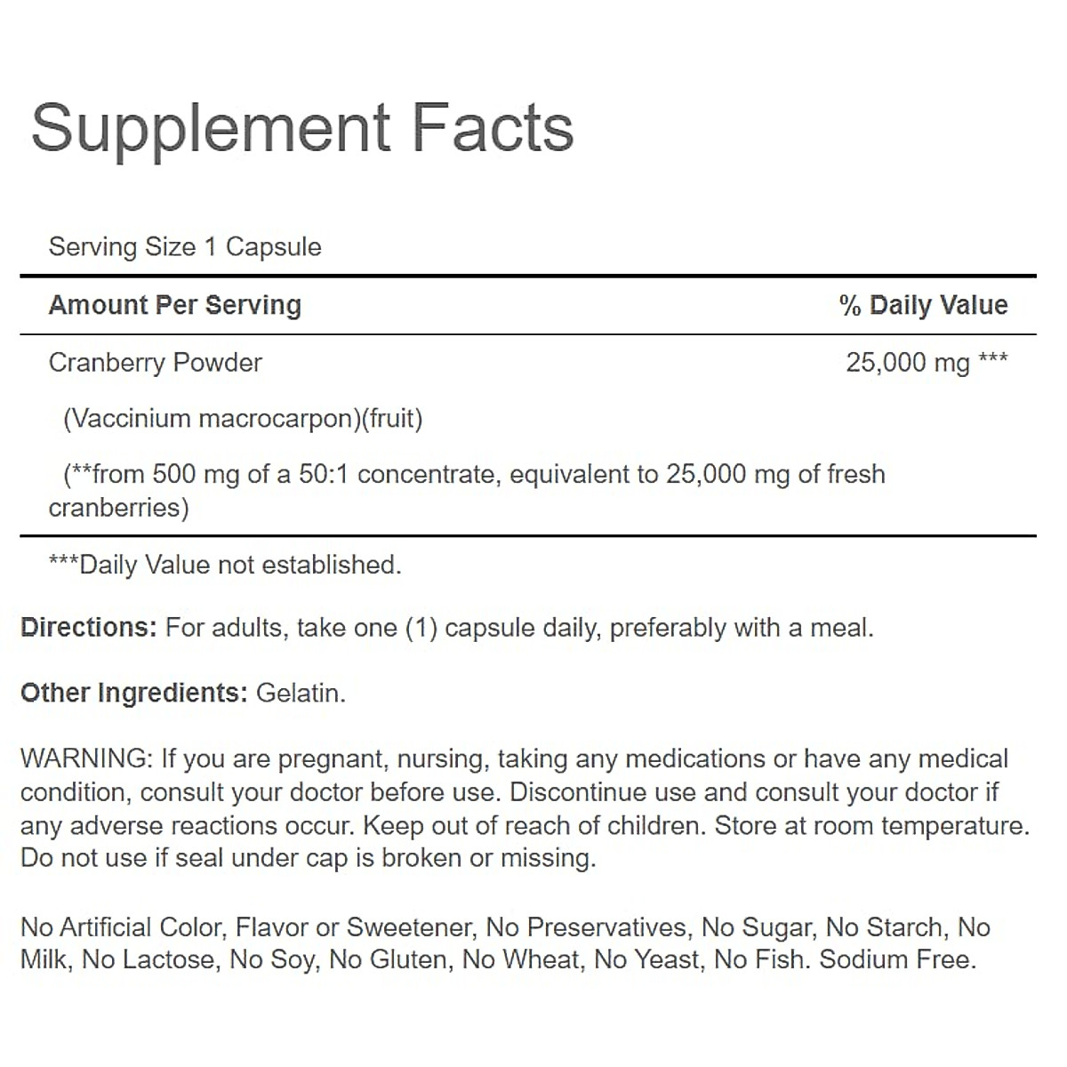 Puritan's Pride One A Day Cranberry Capsules, 120 Count (Pack of 2)