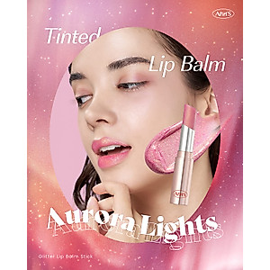 AMTS Tinted Moisture Color Lip Balm - Aurora Lights | Hydrating Glitter Lipstick | Pearl Shimmering Daily Lip Makeup for dry, cracked, chapped lips | korean beauty Moisture Lip Tint