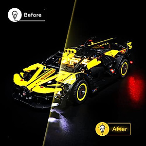 YEABRICKS LED Light for Lego-42151 Technic Bugatti Bolide Building Blocks Model (Lego Set NOT Included)
