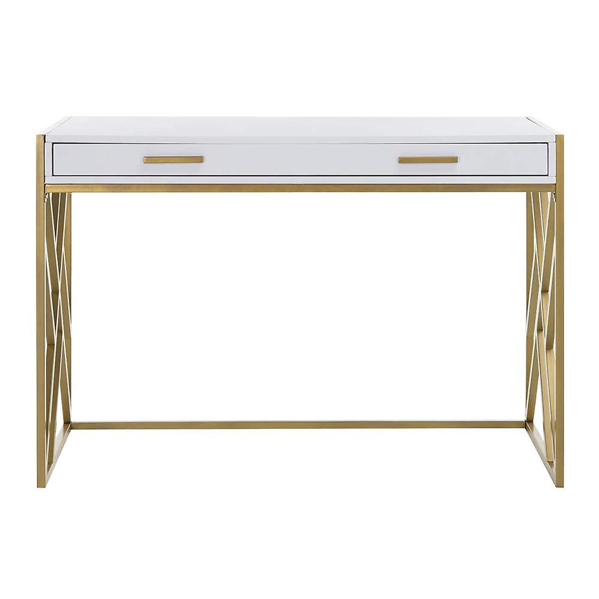 Safavieh Home Office Elaine Modern White and Gold 1-drawer Desk