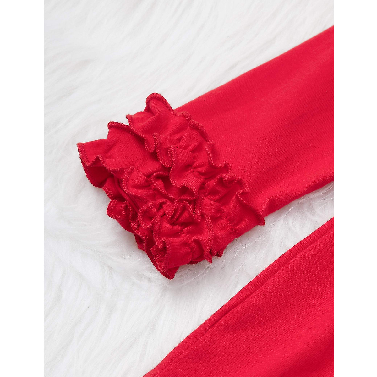 AGAPENG Toddler Girl Valentine's Day Baby Clothes Ruffle Long Sleeves Heart Pants 3Pcs Baby Girl Outfits 2 3 T Red