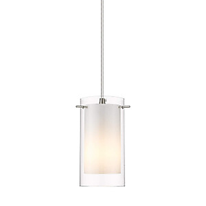 AKEZON Modern Glass Pendant Light 2 Pack, Adjustable Hanging Pendant Lighting Kitchen Lights Island Dining Room Bathroom Bar, Brushed Nickel Finish