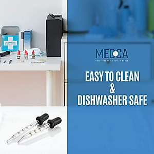 Eye Dropper - (Pack of 4) Bent & Straight Tip Calibrated Glass Medicine Droppers for Essential Oils | Pipette Dropper for Accurate Easy Dose and Measurement (1 mL Capacity)