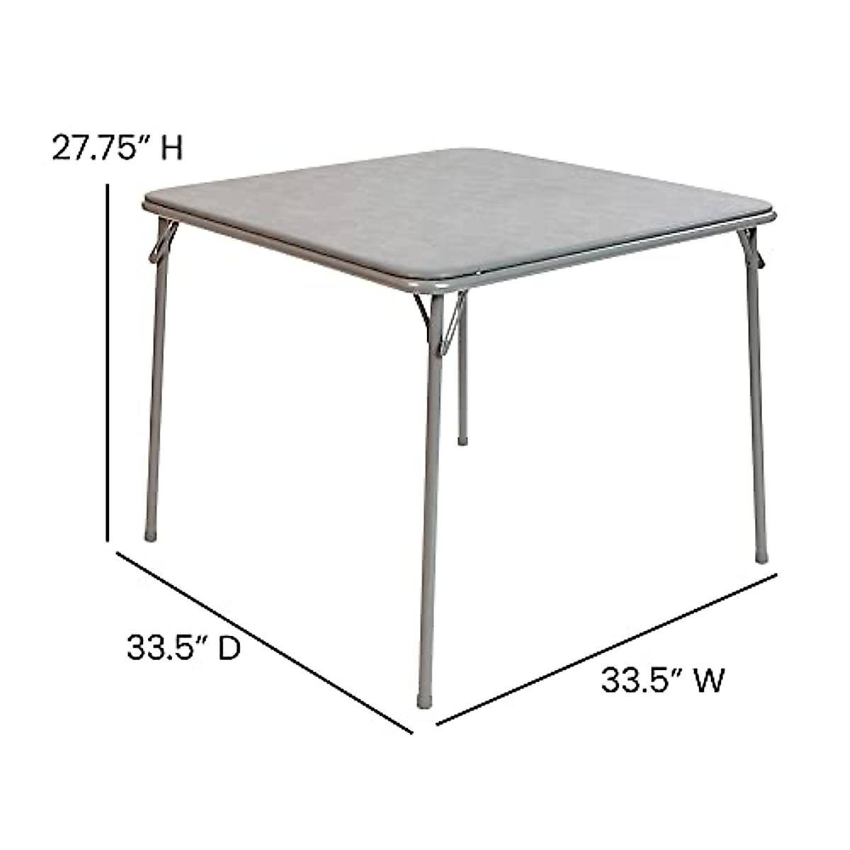 Flash Furniture Folding Card Table - Gray Foldable Card Table Square - Portable Table with Collapsible Legs