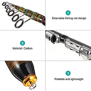 1pc Telescopic Fishing Rod Fishing Tool Sturdy Fishing Rod Portable Fishing Rod Fishing Accessory Fishing Lure Rod Lightweight Fishing Rod Flexible Fishing Pole Outdoor Fishing Rod