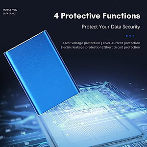 ERYUE 1TB USB3.0 High-Speed Portable Hard Disk 2.5 inch SATA Mobile Hard Drive High-Speed Transmission for PC Laptop Blue