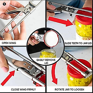 Ailsion Jar Opener, Ailsion Can Opener, Ailsion Stainless Steel Can Opener, Ailsion Portable Adjustable Stainless Steel Can Opener (3PCS)