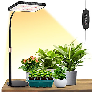 LBW Grow Lights for Indoor Plants Full Spectrum, 214 LEDs Plant Lights for Indoor Growing, Desk Plant Grow Lights Indoor with Timer 4/8/12H, 6 Dimmable Levels, Plant Lamp Height Adjustable 10"-26"