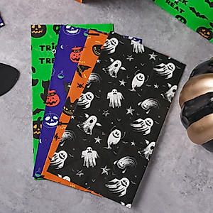 STARRKY 54PCS Halloween Treat Bags, Candy Treat Bags with Stickers Paper Gift Bags Goodie Bags for Kids Party Favors