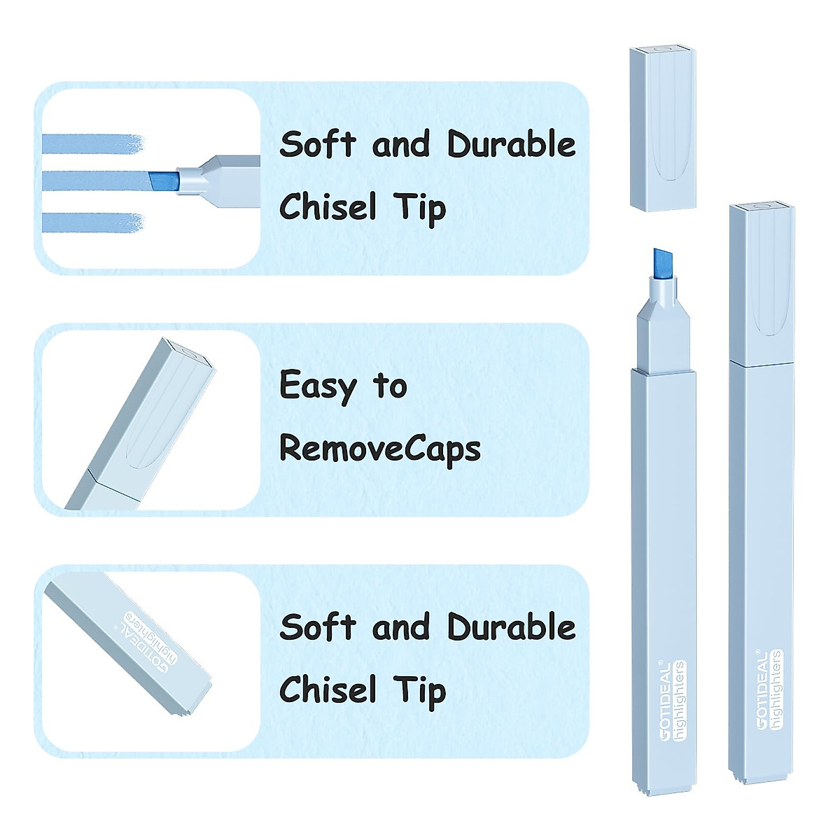 GOTIDEAL Aesthetic Cute Pastel Highlighters set, 12 Pack No Bleed Bible Highlighters With Soft Chisel Tip for office journal, School study accessory supplies