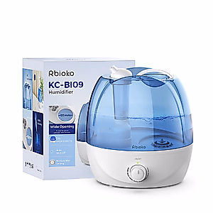 Rbioko 2.6L Cool Mist Humidifiers for Bedroom Whisper Quiet, Ultrasonic Vaporizer for Baby & Nursery, Indoor Plants & Whole House -Adjustable 360 Rotation Nozzle, Easy to Clean, Auto-Shut Off