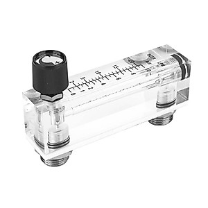 Deosdum LZM6T Acrylic PMMA Adjustable Panel Type Gas Flowmeter 1to10LPM 1/4"BSP M18x1.5