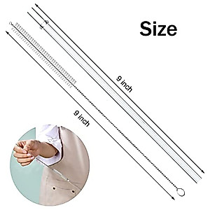 AIZIXIN Clear Reusable Hard Plastic Straws for Yeti/Rtic Tumblers, Tall Cups and Mason Jars, 9inch, Pack of 18,Unbreakable Drinking Straw with 2 Cleaning Brush