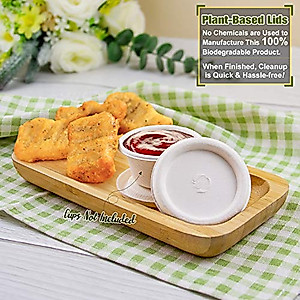 Green Earth, 2 oz Bagasse Compostable Cup Lids, Biodegradable Sugarcane Fiber Material, White, 50-Pack