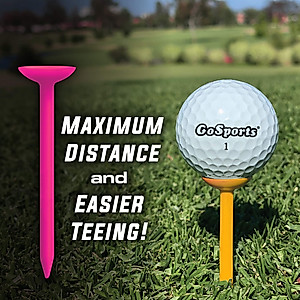 GoSports 3.25” Widemouth Tees Plastic Golf Tees, 60 Tee Player’s Pack - Max Distance and Easier Teeing