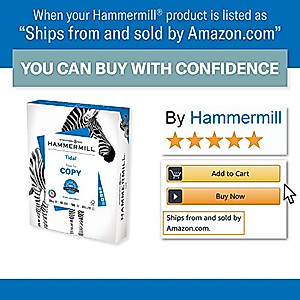 Hammermill Printer Paper, Tidal 20 lb Copy Paper, 8.5 x 11 - 10 Ream (5,000 Sheets) - 92 Bright, Made in the USA, 162008C