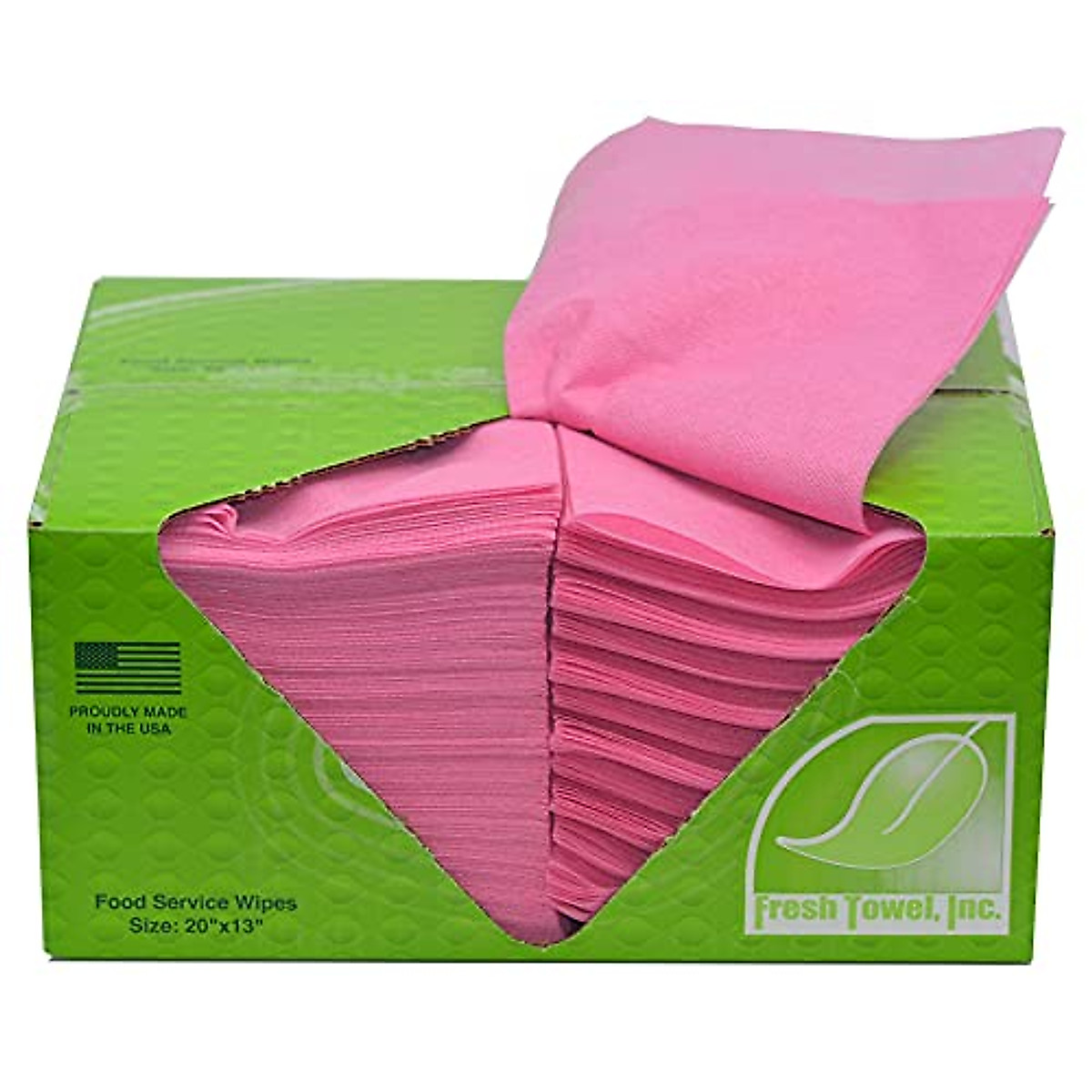 Fresh Towel Foodservice Reusable Paper Towels - 1/4 Fold, 13 x 20 inches - (1 Case of 200) All Purpose Cleaning Towels (Pink Solid)