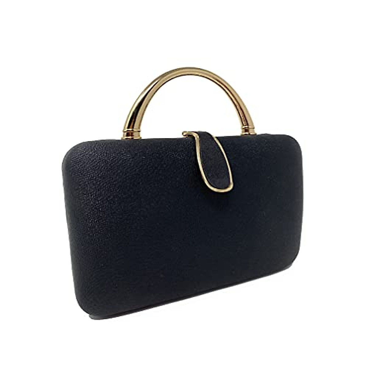 Cirilla Women PU Evening Bag Clutch Purse Crossbody Bag With Handle and Detachable Chain Strap for Wedding Cocktail Party, Banquet (Black)