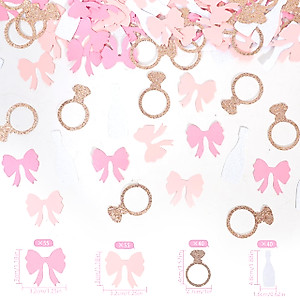 She’s Tying the Knot Party Confetti - Bridal Shower Table Decoration,Table Scatter Bridal Shower Photo props,Champagne Bow Diamond Ring Confetti Perfect for Any Event