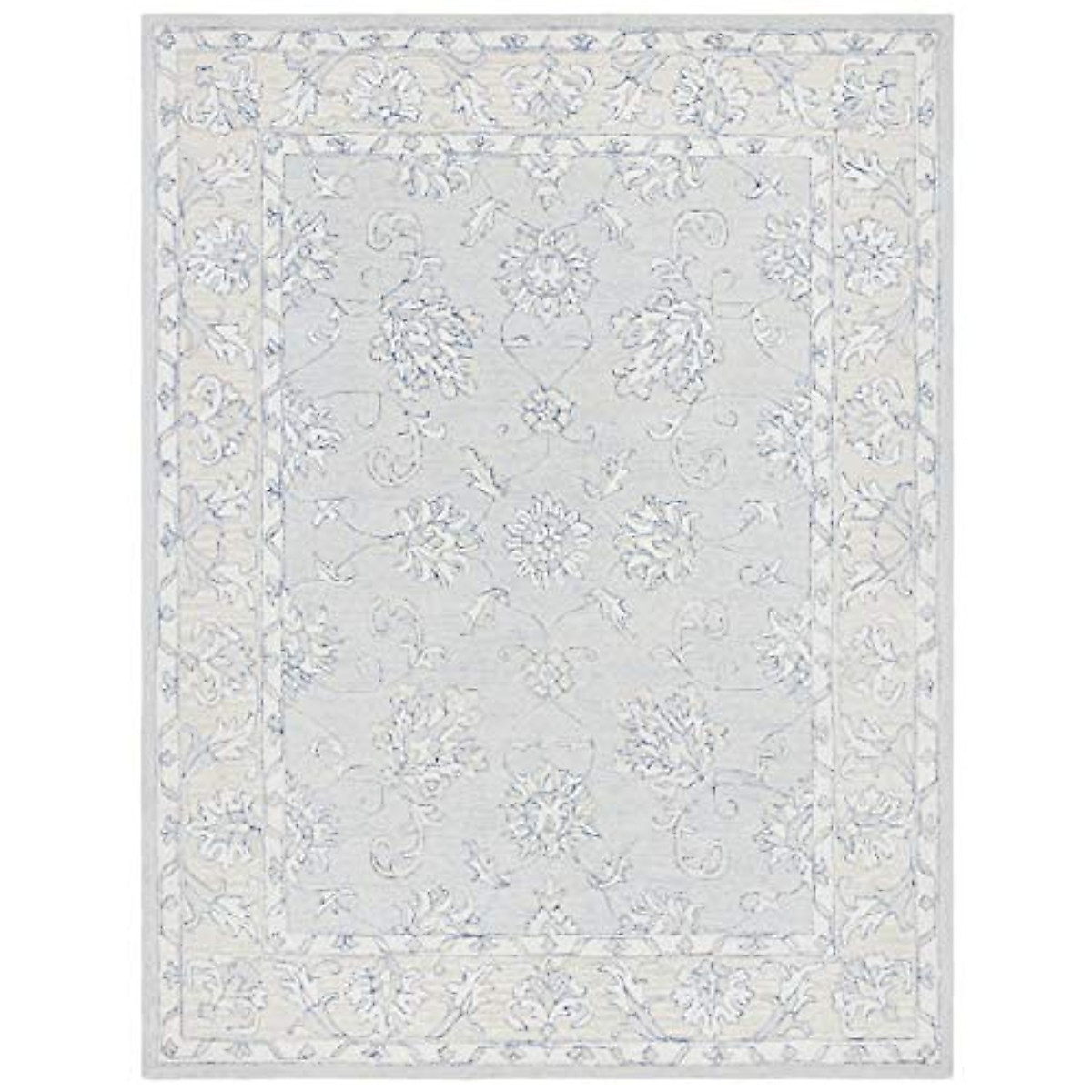 SAFAVIEH Micro-Loop Collection 8' x 10' Blue / Beige MLP535M Handmade Premium Wool Area Rug