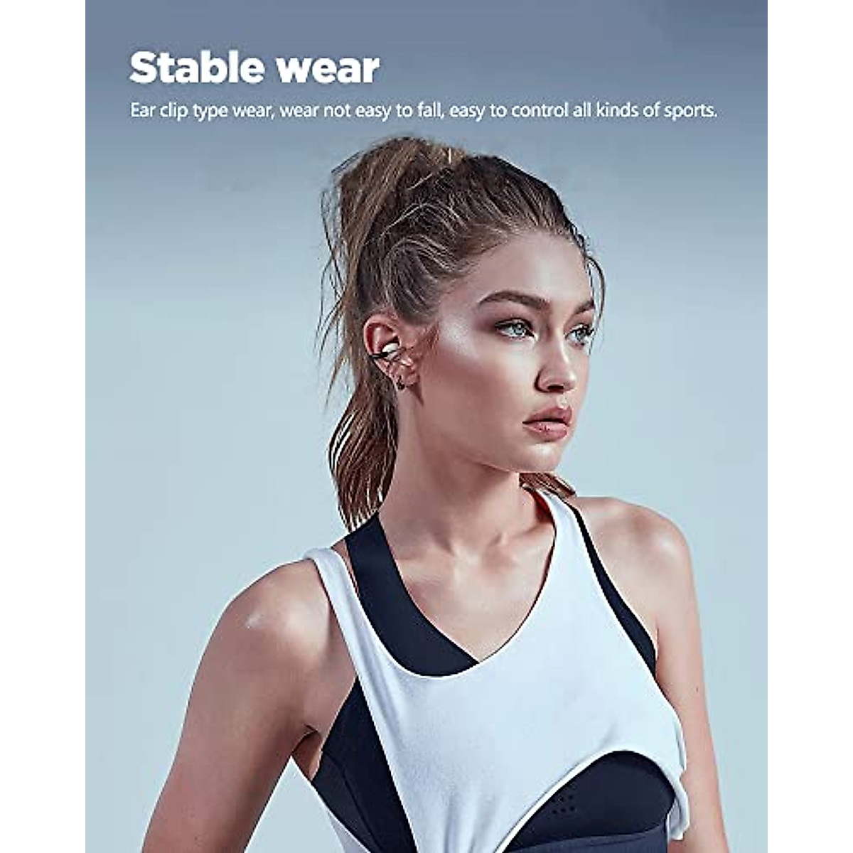 PRIVCUST Open Ear Headphones Bone Conduction Headphones Noise Cancelling Headphones Ear-Hook Headphones Bluetooth Workout Headphones Open Ear Earbuds for Sports