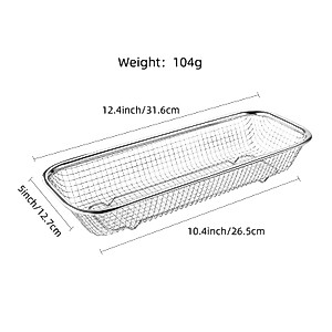 Yoku Made 2Pack Stainless Steel Tumbler Cup Lid Organizer Inside Cabinet, Mason Jar Lid Organizer, Rectangular Basket for Storage and Organization for Silverware, Chopsticks, straws and Utensils