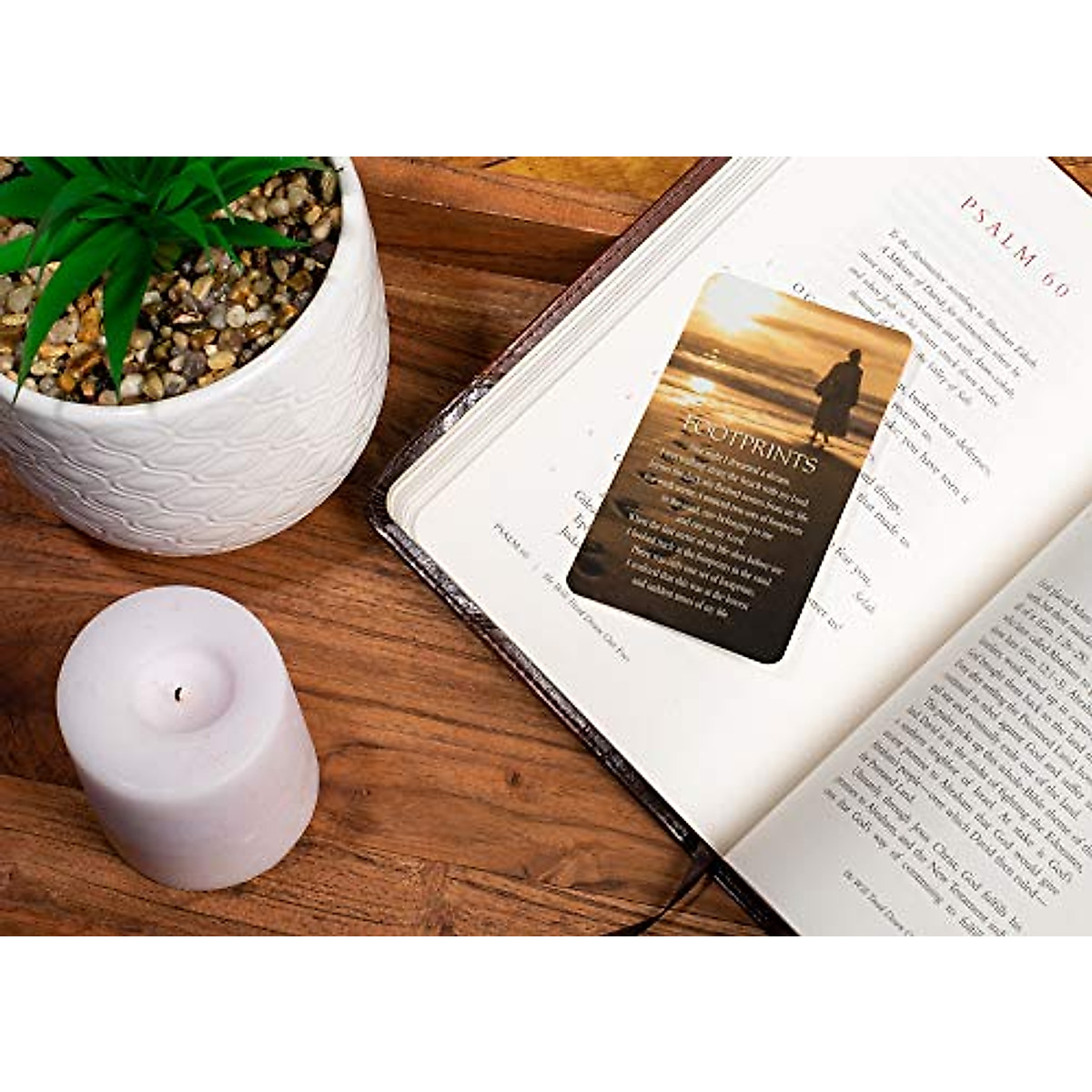 Footprints Poem Golden Brown Beach 4 x 3 Cardstock Prayer Card Pack of 12