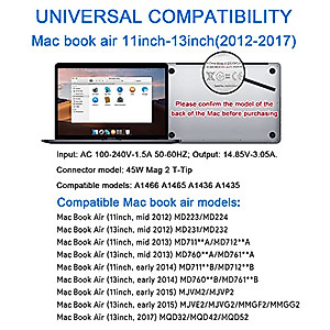 Mac Book Air Charger, Replacement AC 45W T-tip Power Adapter Laptop Charger for Mac Book Air 11-inch and 13-inch