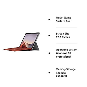 Microsoft 12.3" Surface Pro 7 2-in-1 Touchscreen Tablet, Intel Core i7-1065G7 1.3GHz, 16GB RAM, 256GB SSD, Windows 10 Pro, Free Upgrade to Windows 11, Platinum