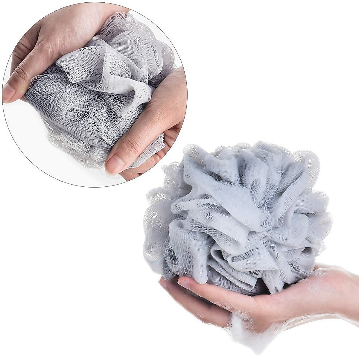 BTYMS 6 Pcs Shower Pouf 60g Bath Loofah Shower Sponge Loofahs Exfoliating Mesh Puff Body Wash Sponge