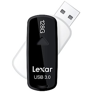 Lexar JumpDrive S35 128GB USB 3.0 Flash Drive - LJDS35-128ABNL (Black)