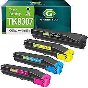 GREENBOX Remanufactured Toner Cartridge Replacement for Kyocera TK-8307 TK 8307 1T02LK0US0 1T02LKCUS0 1T02LKBUS0 1T02LKAUS0 for Kyocera 3050ci 3550ci 3051ci 3551ci Printers (4 Pack)