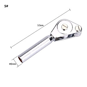 Jeankak 4 Calibers Fishing Tackle Accessory, Trolling Accessory, Fishing Roller Rod Tip Guide Silver Durable for Fishing Rod(5#)