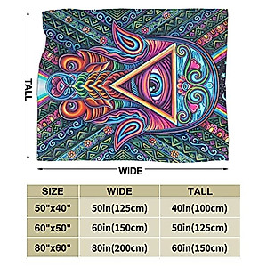 All Seeing Eye Indian Fatima Hamsa Hand Throw Blanket Sherpa Blanket Super Soft Fleece Plush Blankets Fuzzy Warm Cozy Microfiber Flannel Blanket for All Season 60"x50"
