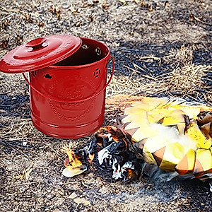 DOITOOL Burn Barrel Incinerator Can: Metal Garden Incinerator Fire Bin Enamel Burn Bin Stainless Steel Incinerator Burn Barrel Incinerator Cage Ash Bucket Fire Pit Wood Burning Pit