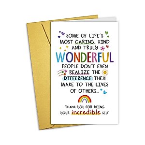 Nchigedy Cute Thank You Card for Him Her, Appreciation Card for Coworker Boss Teacher Doctor, Friendship Card for Friend Bestie, Thank You for Being Your Incredible Self