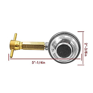MENSI Update Version 1LB Propane Regulator for Grill with 3/8" Female Flare Adapter Convert to Throwaway Cylinder with 2" Long Shaft