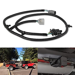70.5'' Heavy Duty 4-Way Tow Hitch Trailer Wiring Harness for 2007-2018 Jeep Wrangler JK Replace OEM 17275.01, 92015 8001
