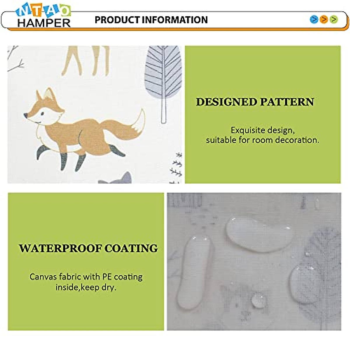 NTAOHAMPER Rectangular Baby Storage Basket,Collapsible Kids Toys Bin,Books Shelf Basket,Gift Basket.Pet Basket(Animal)