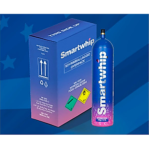 Smart Whip Whipped Cream Chargers - Pure N2O Whipped Cream Cylinder -Liter Nitrous Oxide Chargers (640 gram) Compatible with Cream Whippers - 1 Carton (6 cylinders)