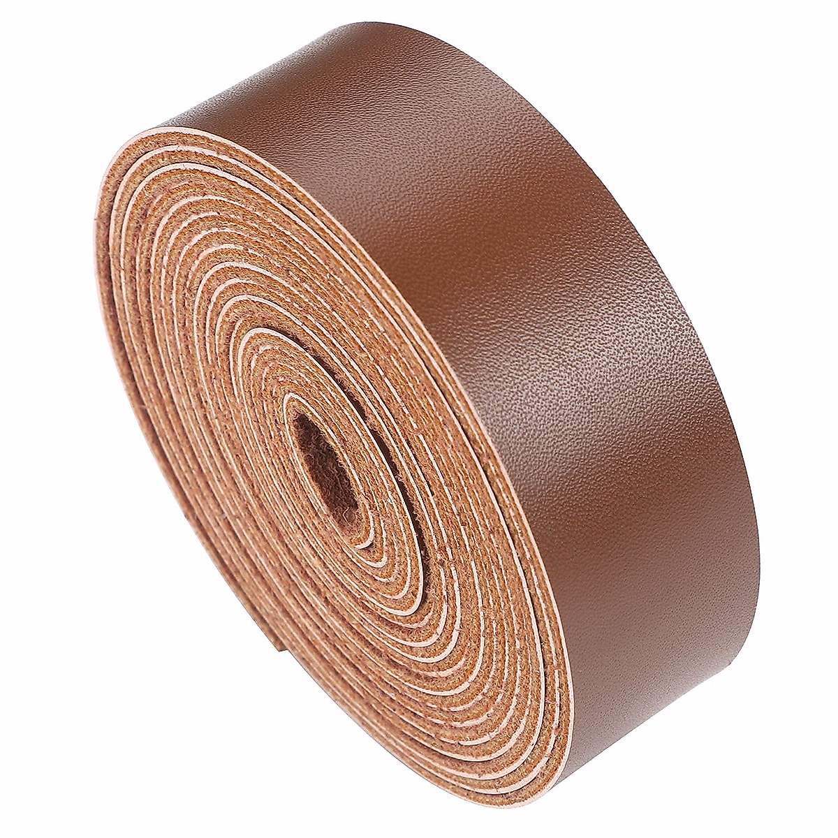 CDY Leather Strap 90 Inches Long 1 Inch Wide, Leather Belt Strips Very Suitable for DIY Craft Projects, Pet Collars, Traction Ropes,Belts, Clothing, Jewelry, Leather Watch Straps (Light Brown)